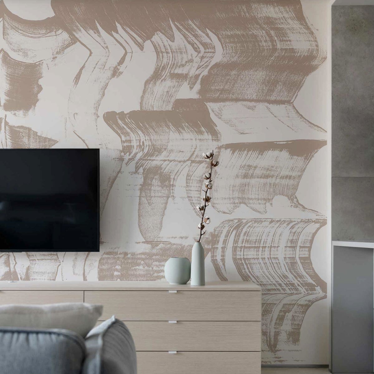 Papier peint panoramique Contre-sens, Brun 225 x 250cm | Leroy Merlin