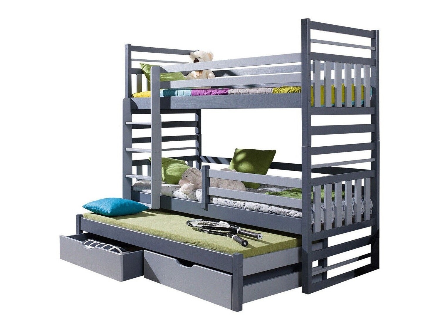 Lit superposé Henderson 124, Couchette avec lit supplémentaire, Gris ...