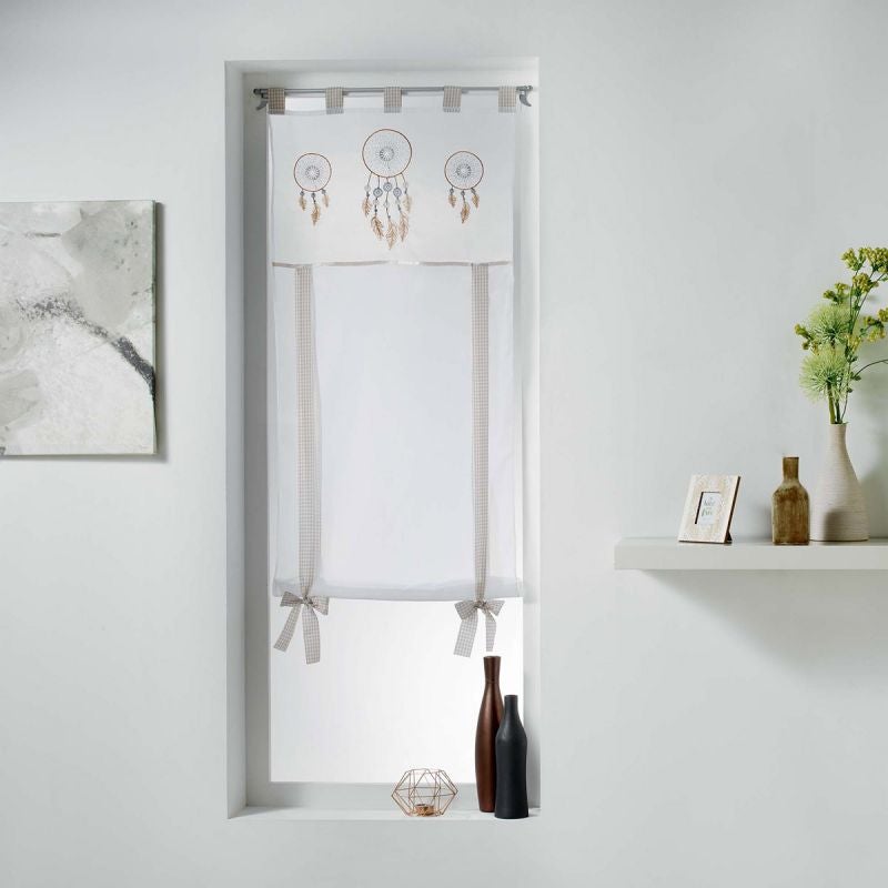 Paris Prix - Store Voilage à Passants "love Spirit" 60x150cm Blanc ...