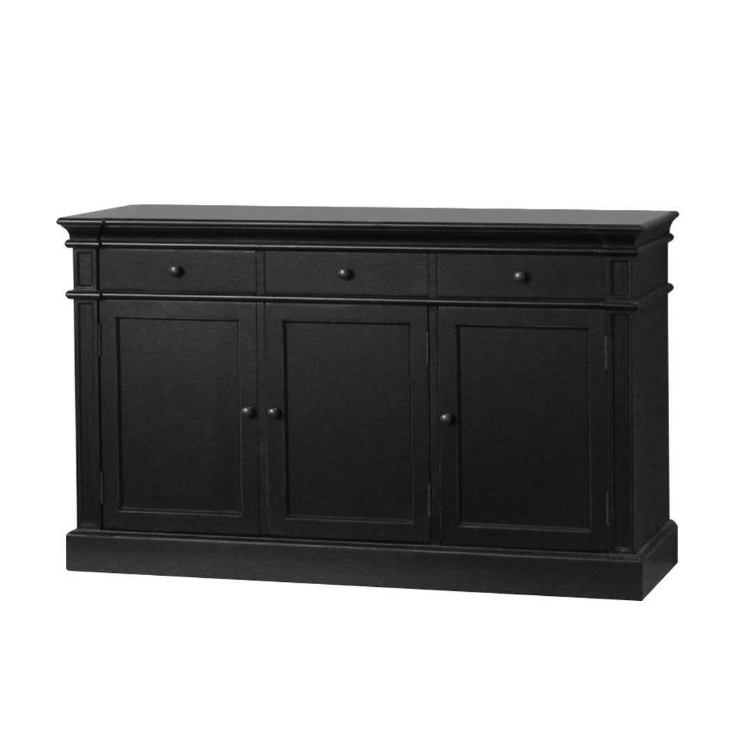 Amaretta Buffet vintage patiné noir, avec 3 portes et 3 tiroirs ...