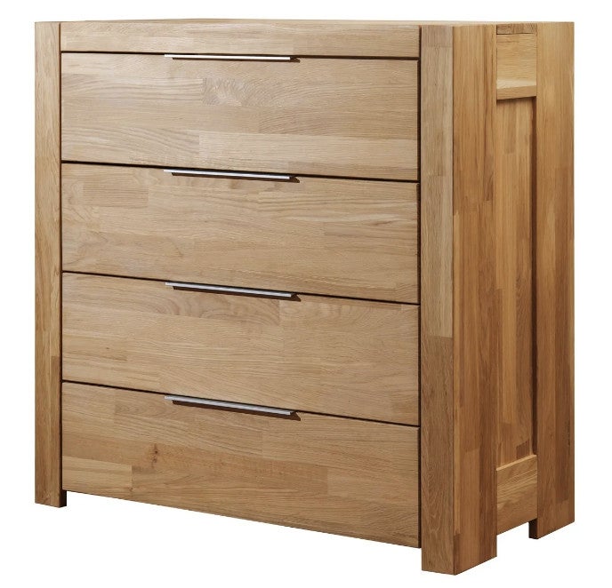 Commode en bois de chêne massif 4 tiroirs Nordo 100cm | Leroy Merlin