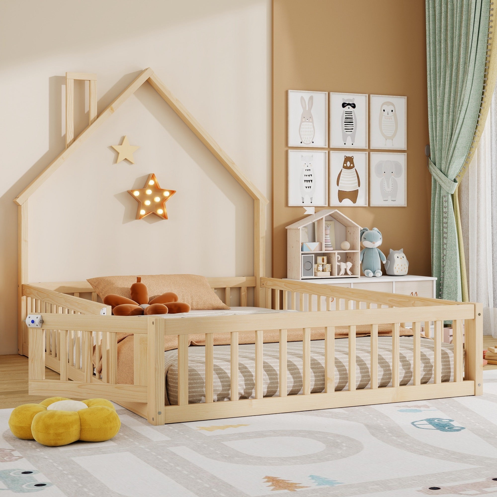 Cama infantil suelo,140x190,cama Montessori,cama infantil con forma de ...