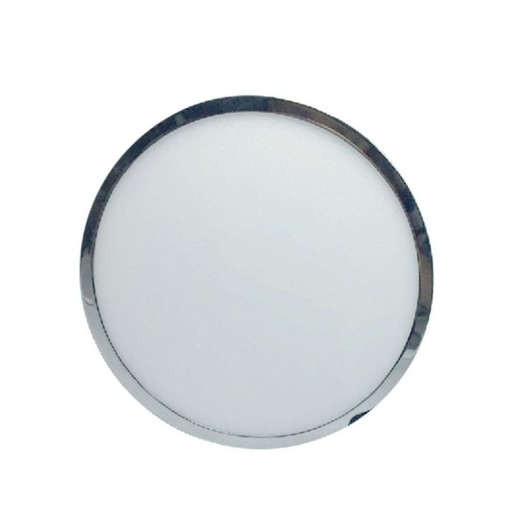 Panneau LED 12W Montage au Plafond Rond Couleur Chrome 3000K | Leroy Merlin