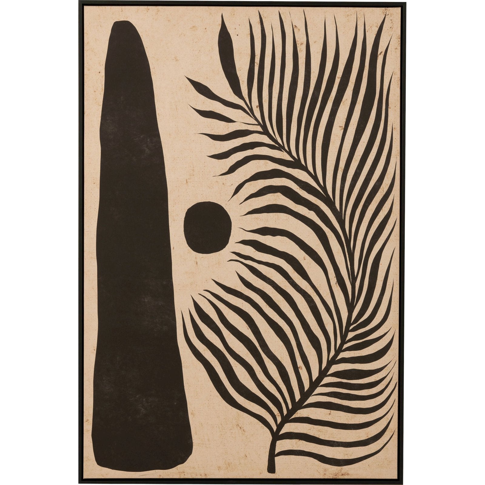 Cadre feuille abstrait marron noir sur toile élégante 83,5 x 3,5 x 123 ...