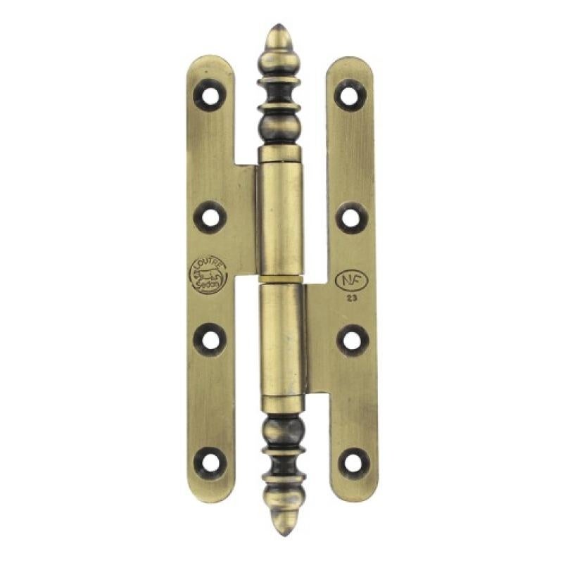 Paumelle rustique acier en 140 x 55 mm vieux bronze, bout rond gauche ...