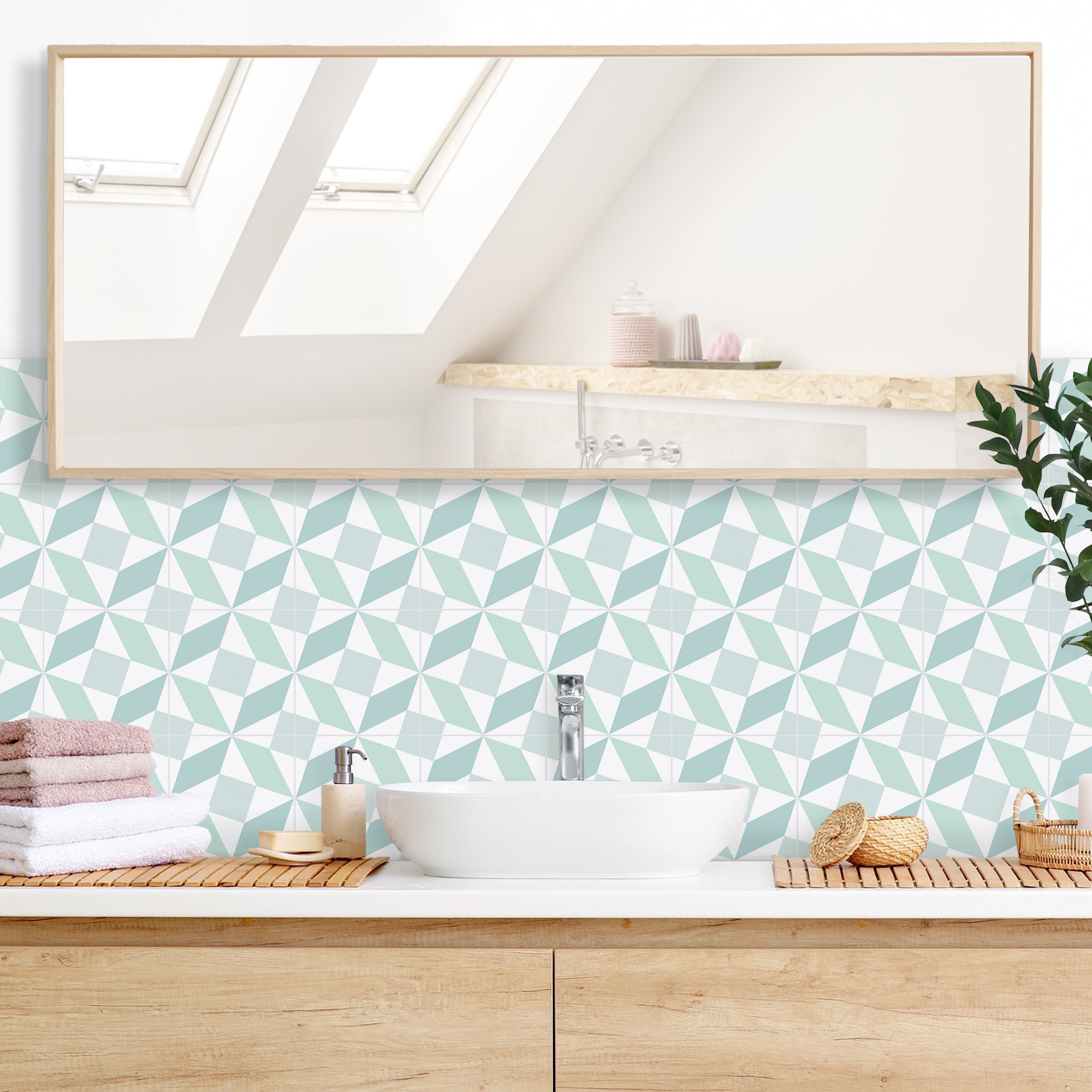 Revestimiento de pared para baño - Geometrical Tiles - Massa 50 x 50 cm ...