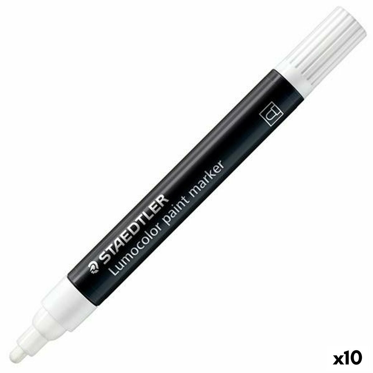 Marqueur permanent Staedtler Lumocolor Blanc 2,4 mm (10 Unités) | Leroy ...
