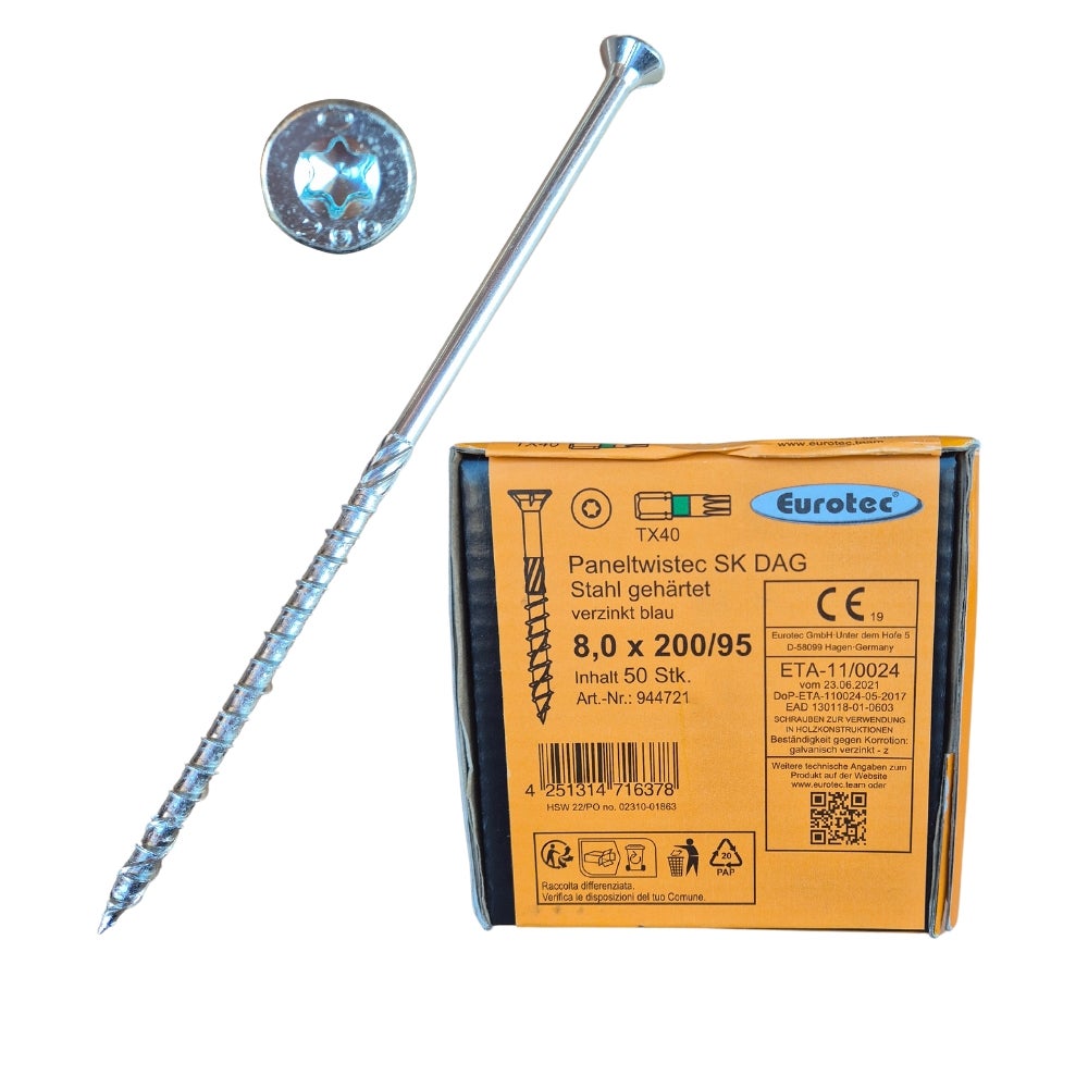 Boîte 50 Vis pour Construction Bois - Eurotec Paneltwistec AG - Tête ...