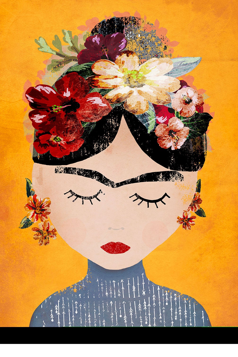 Tableau art frida kalho et sa couronne - 40x60cm | Leroy Merlin