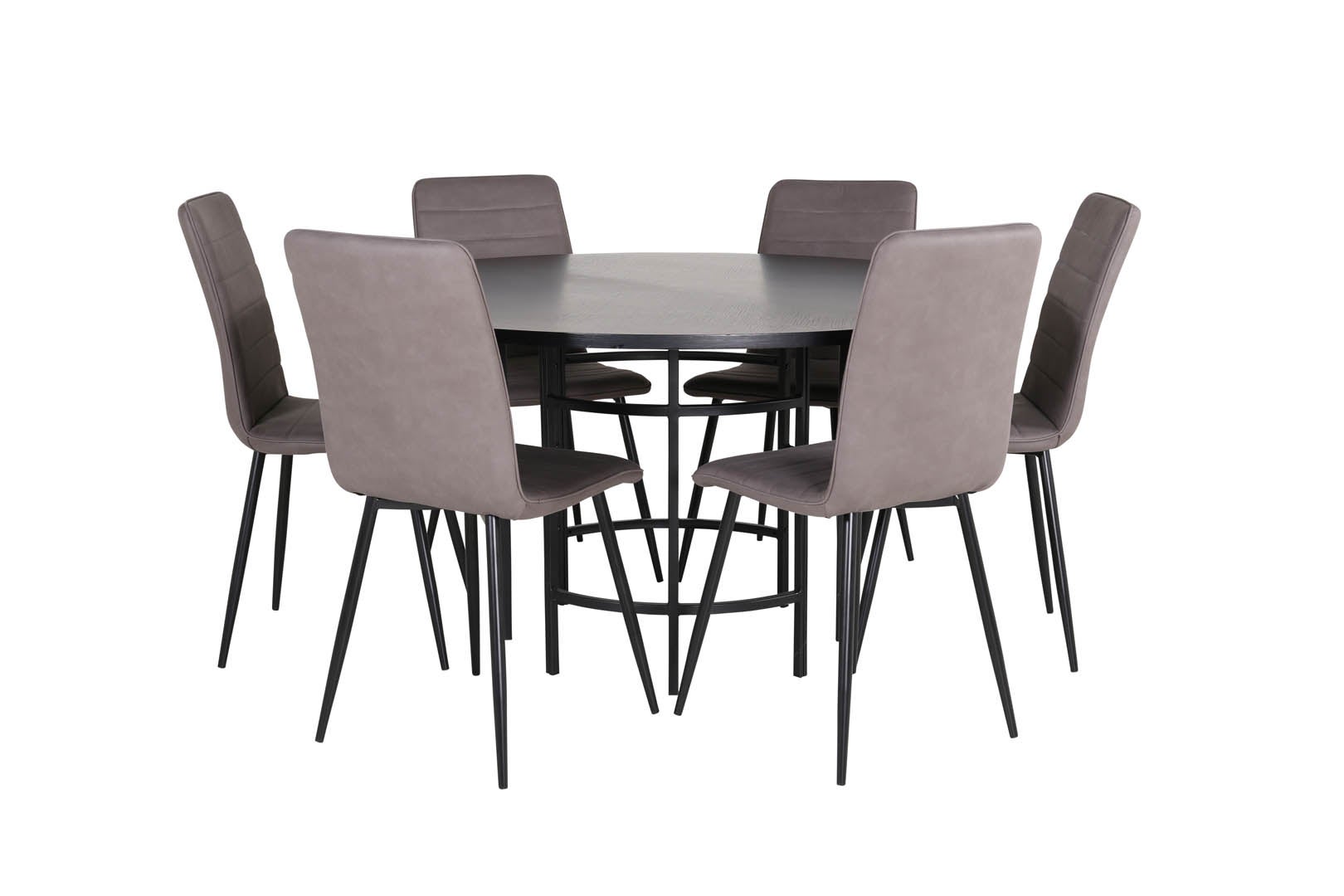 Copenhagen ensemble table, table marron et 6 Windu Lyx chaises gris ...