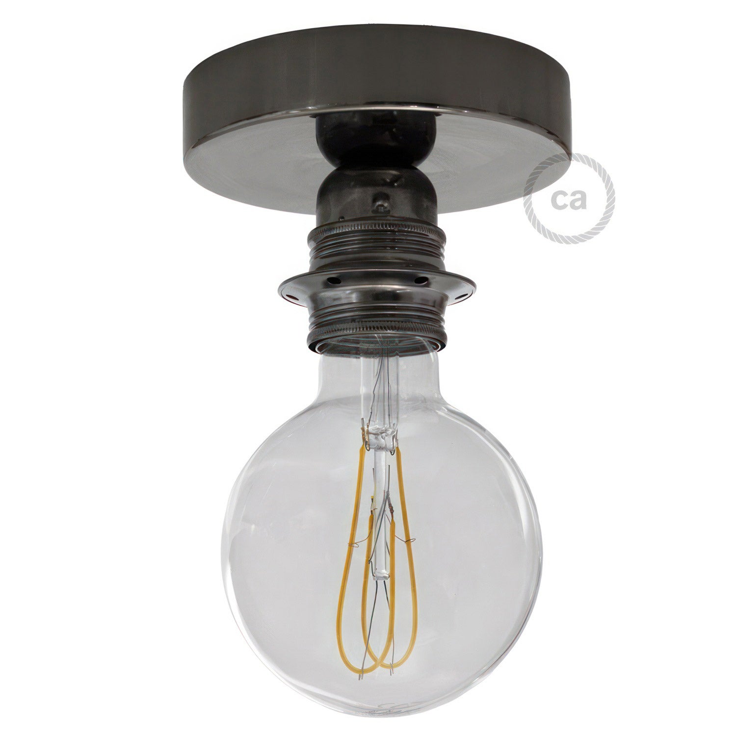 Luminaire en métal avec douille filetée E27, point lumineux en métal ...