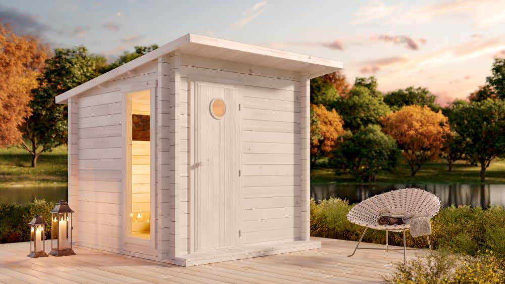 Sauna extérieur Lia FinnTherm, 2.3x3m dim. ext. (cas échéant incl ...
