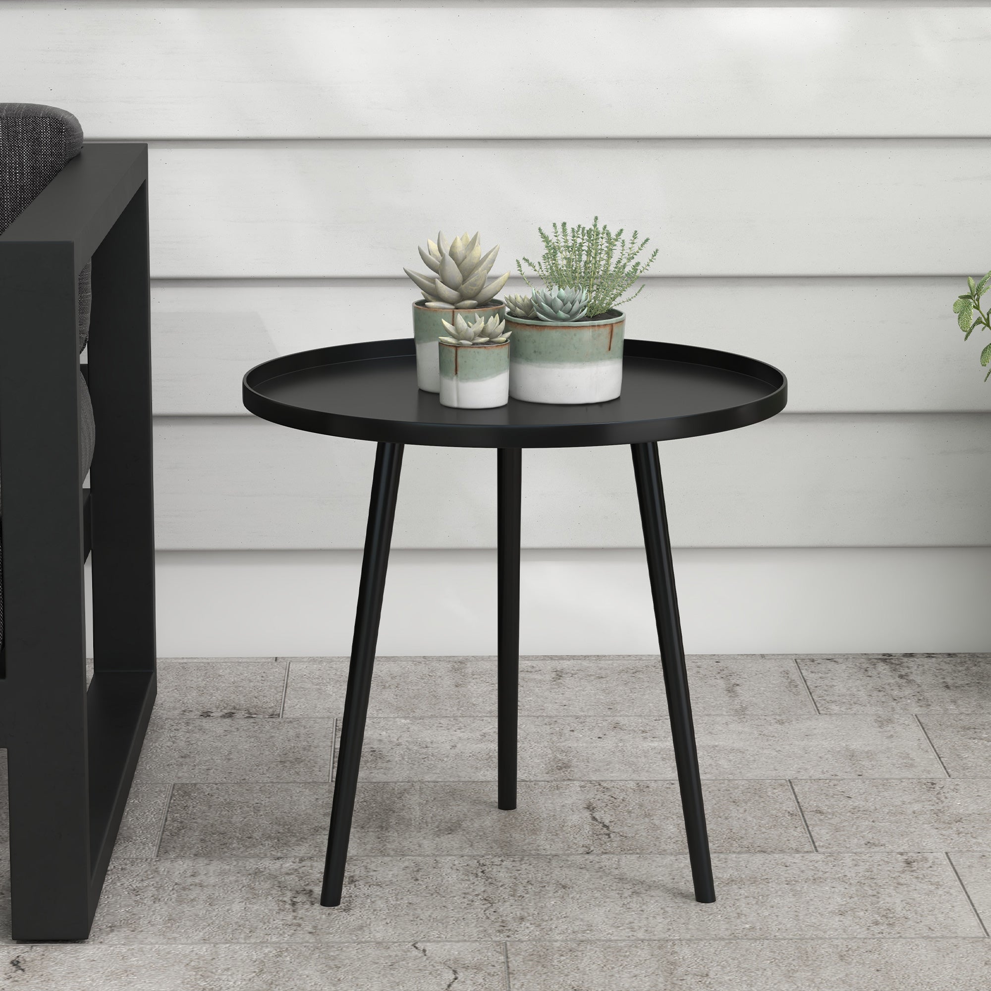Table d’appoint extérieure, 40 x 50 Hcm, table de jardin, table ronde ...
