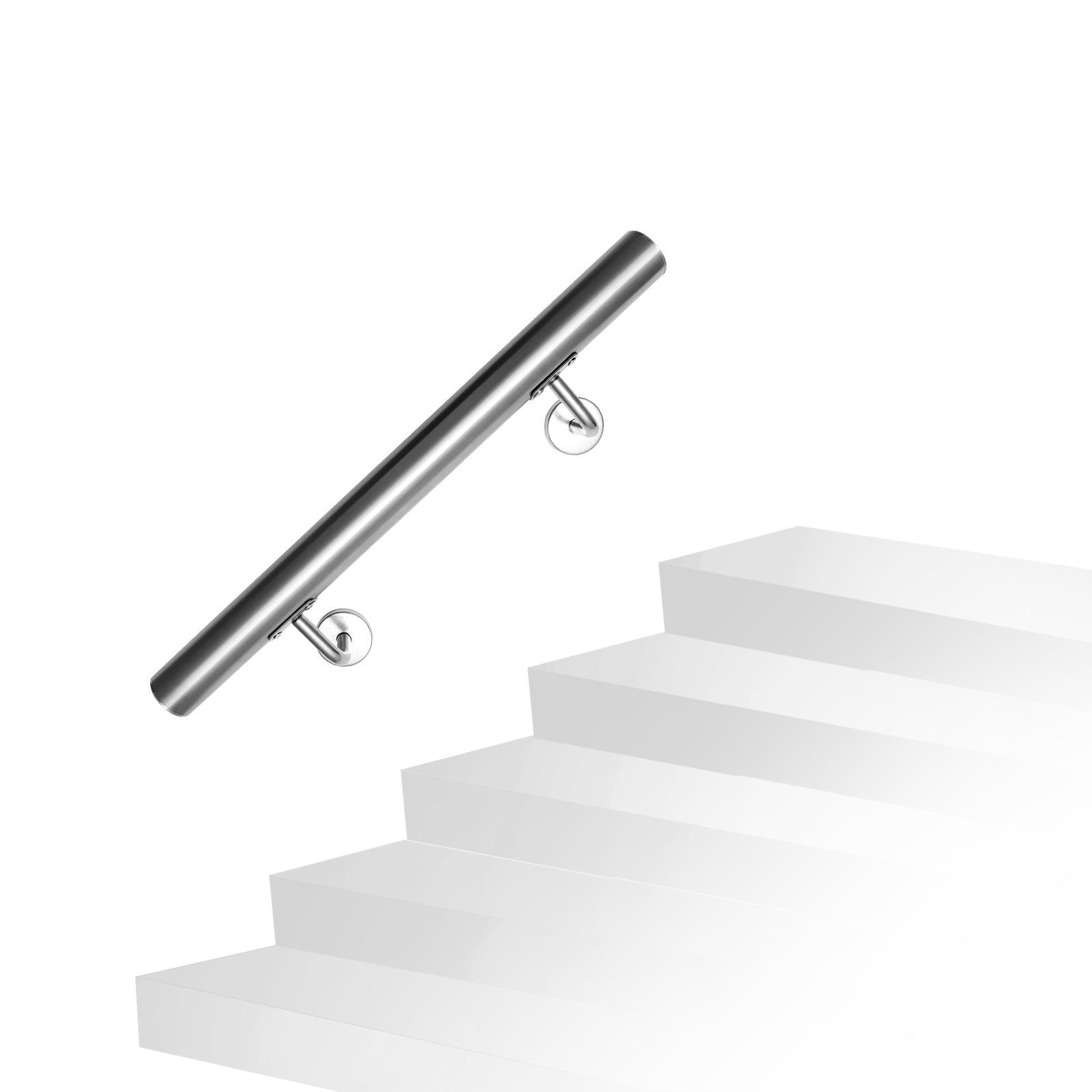 Corrimano tondo in acciaio inox per scale interne/esterne, 50 cm, Ø42mm ...