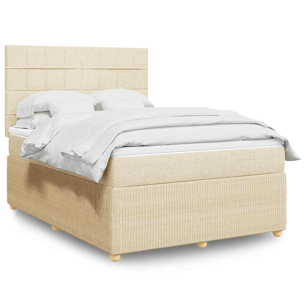 Cama box spring con colchón tela color crema 160x200 cm | Leroy Merlin