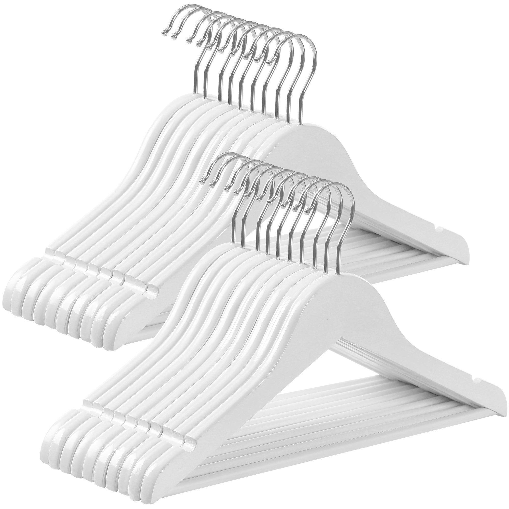 Cintre Enfant en Bois, Lot de 20, avec Barre de Suspension, Encoches ...
