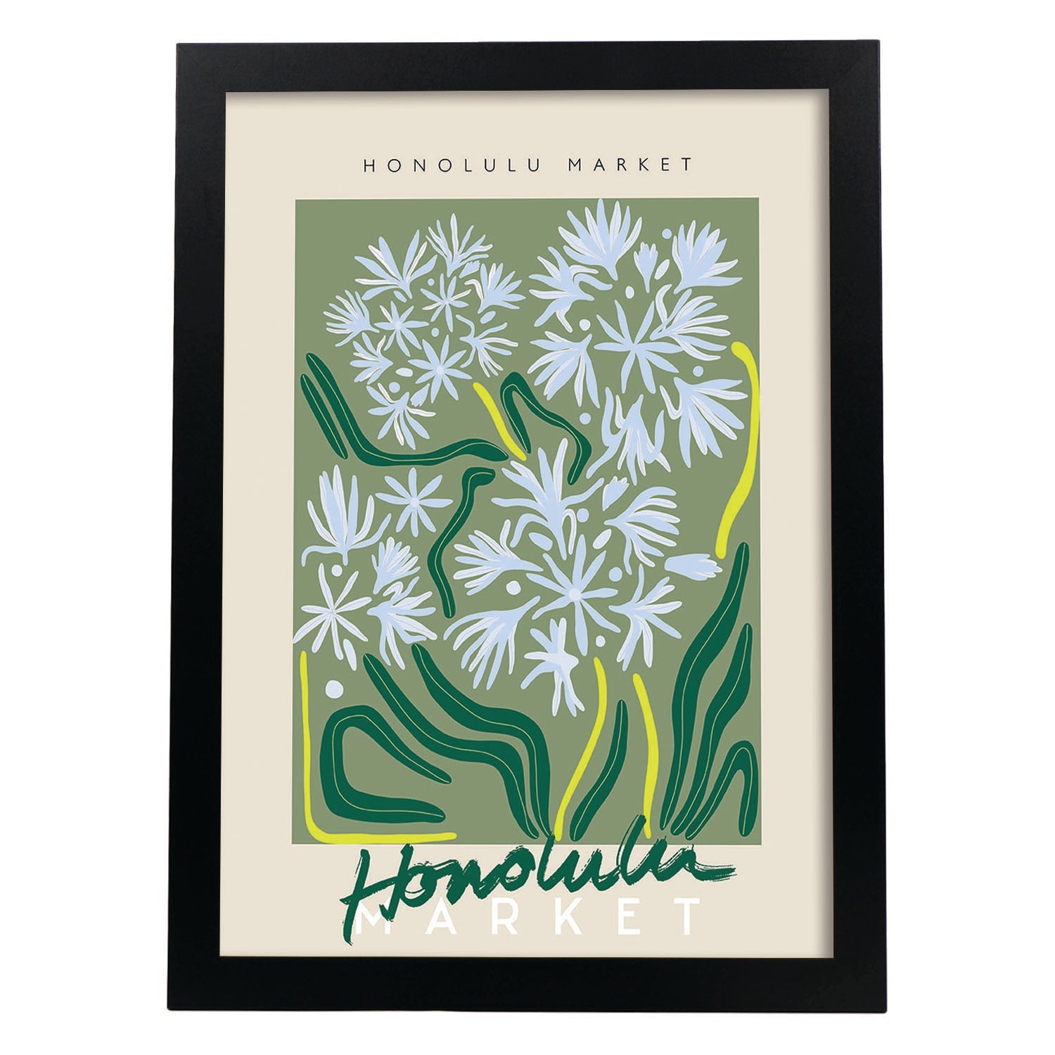Lamina Artistica Decorativa Con Ilustracion De Mercado De Honolulu Sin ...