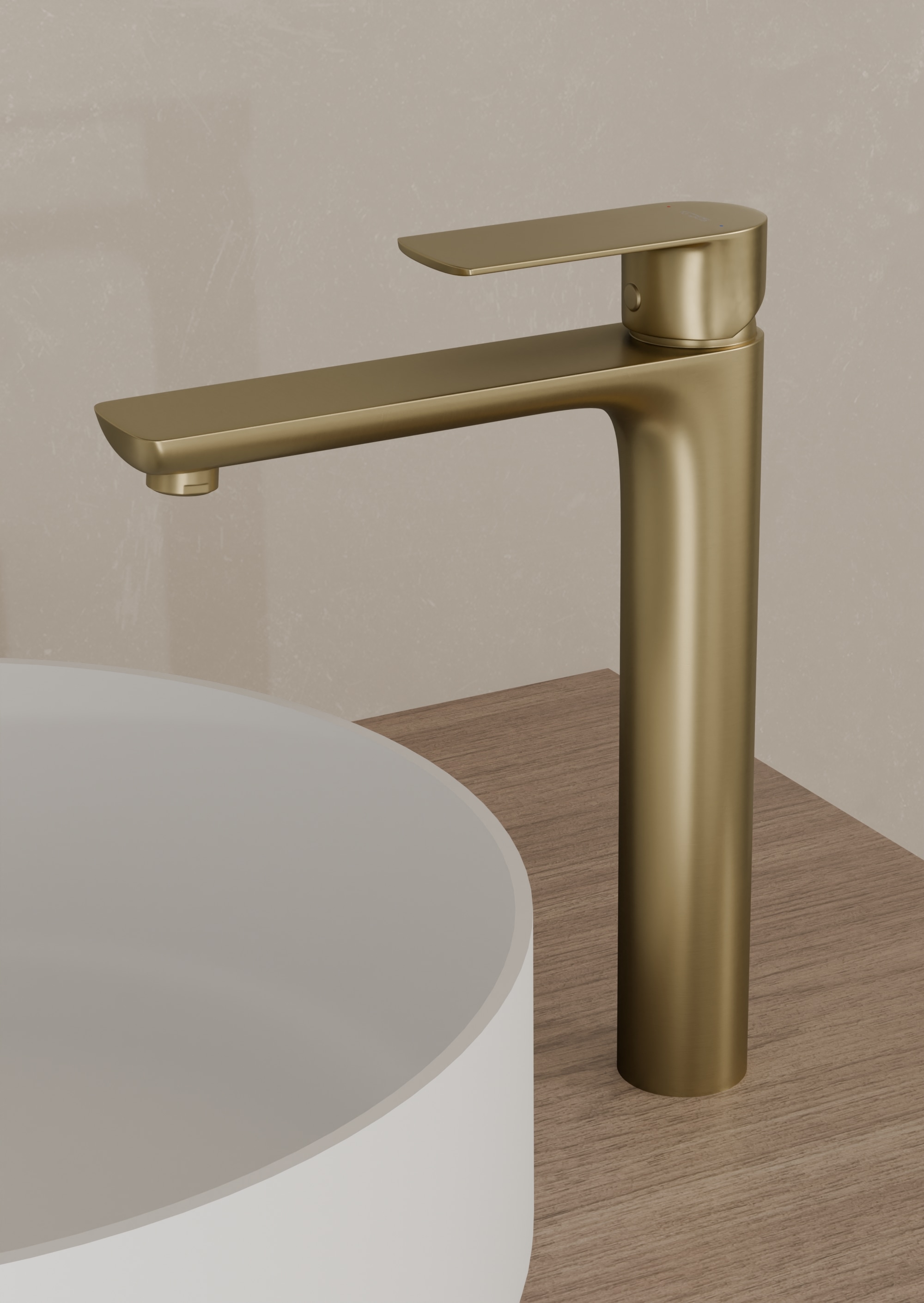 Robinet mitigeur vasque Doré brossé - Nunki | Leroy Merlin