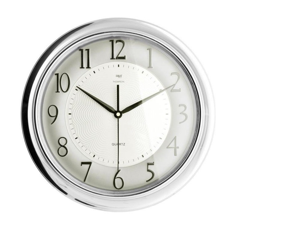 Thompson Reloj de Pared Redondo Cm 37 Color Plata. Relojes H&H | Leroy ...