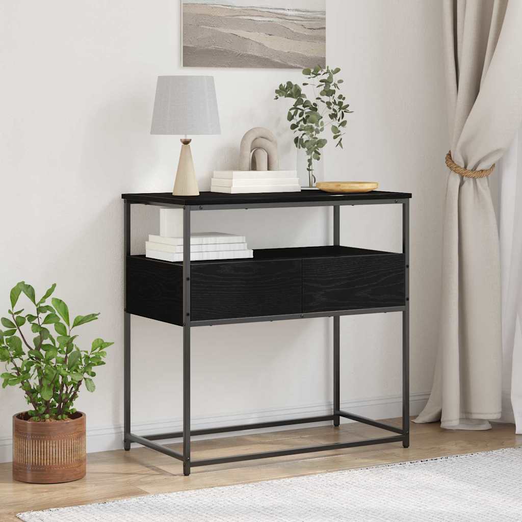 Maison Exclusive - Table console avec tiroir Chêne noir 75 x 40 x 75 cm ...