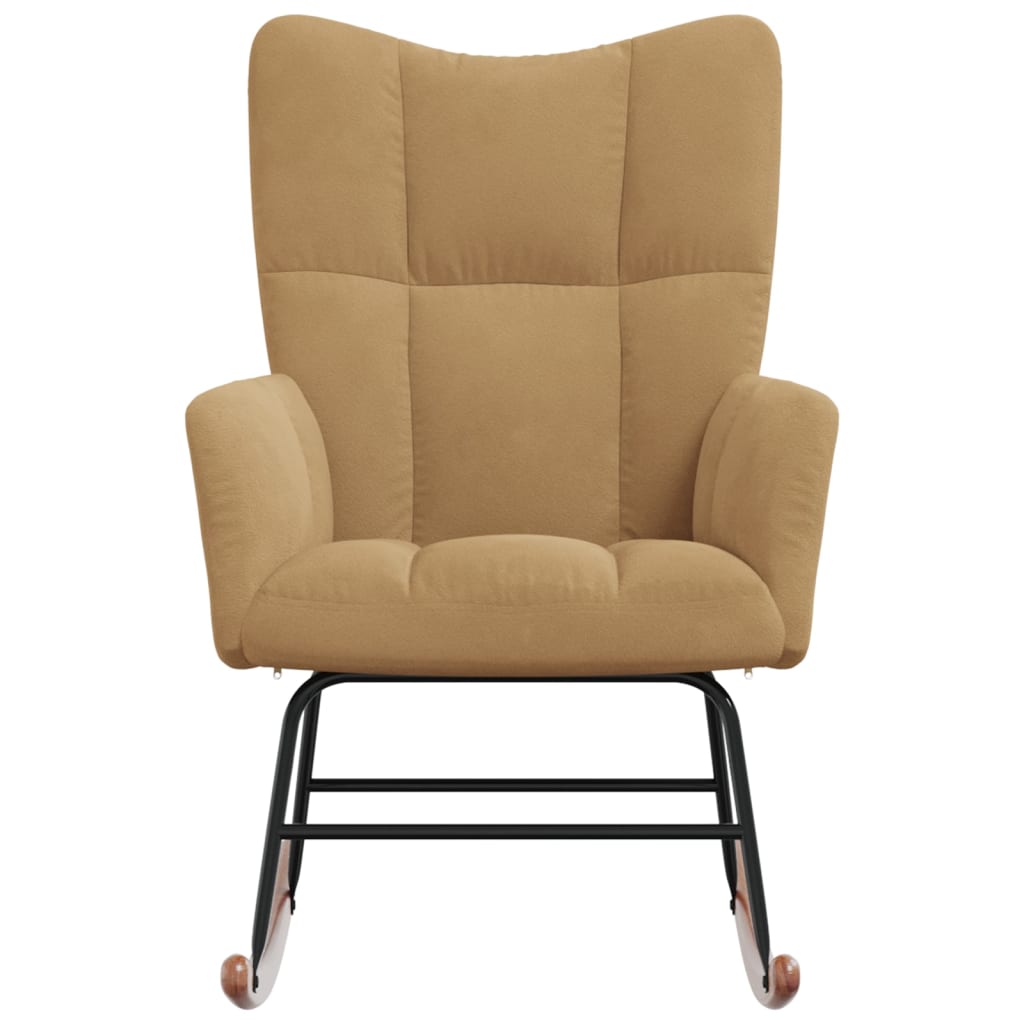 Chaise à bascule | Rocking chair | Fauteuil à bascule Marron Velours ...