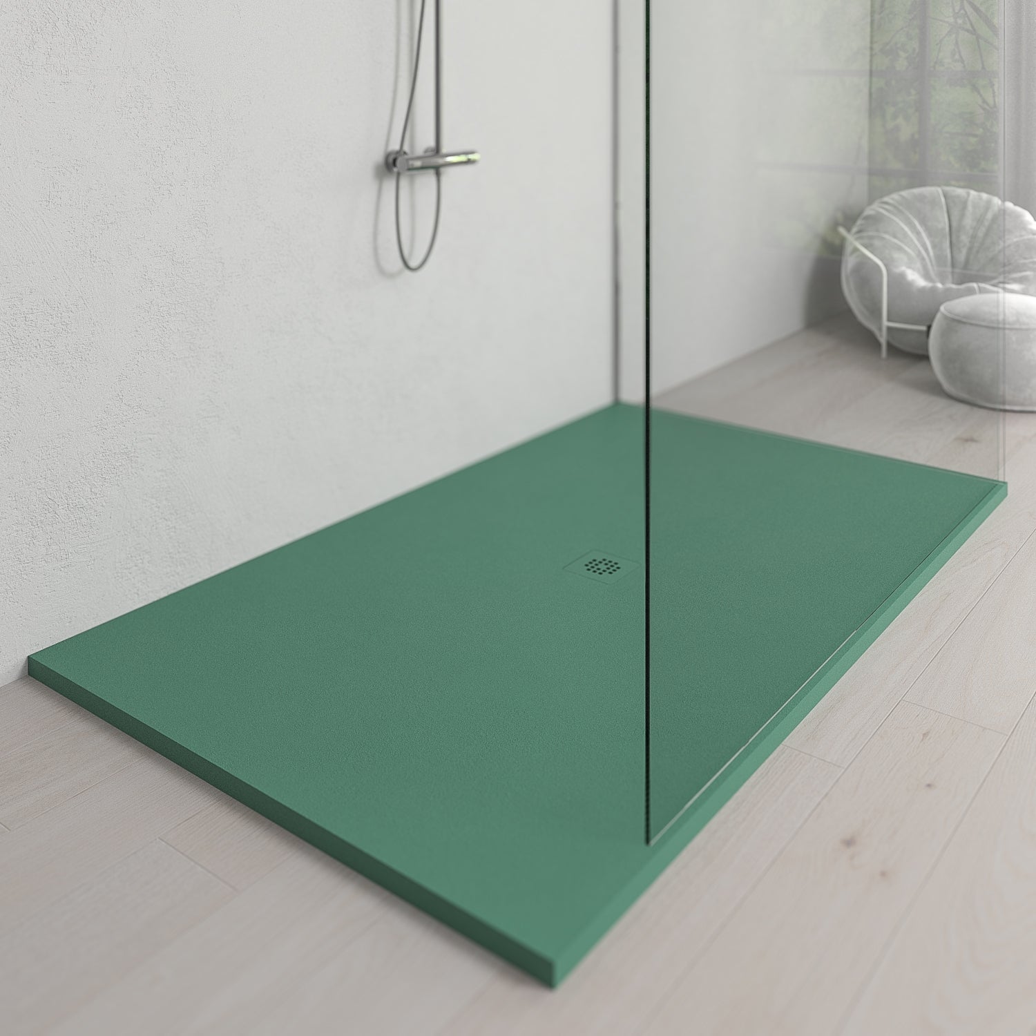 Receveur de douche XXL extra large 130x170 VERT PATINE en résine ...