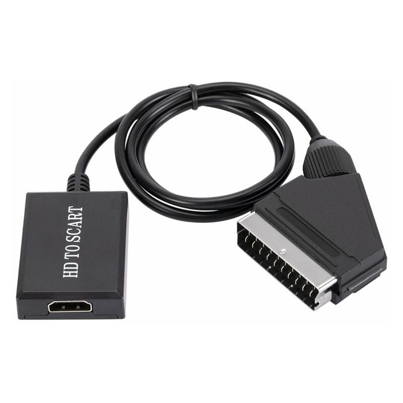 Convertidor HDMI a SCART, adaptador de audio y vídeo HD 1080P para HDMI ...