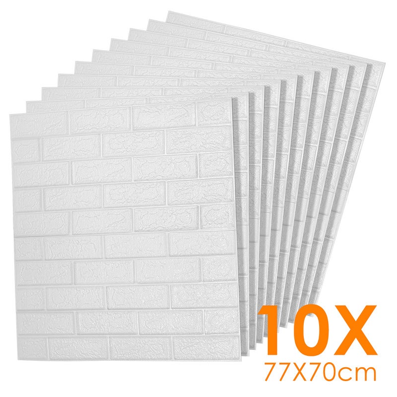 Papel pintado autoadhesivo con relieve 3D, 10 unidades, 70 x 77 cm ...