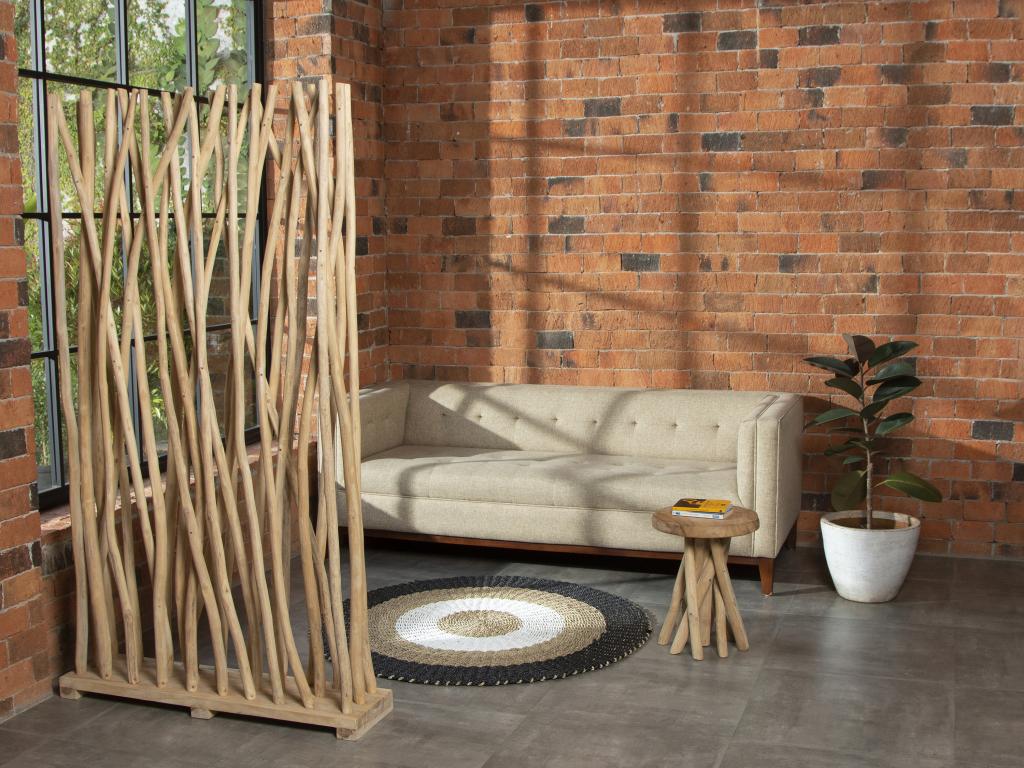Biombo de madera de teca - Ancho 100 x Prof. 25 x Alt. 180 cm - Natural ...