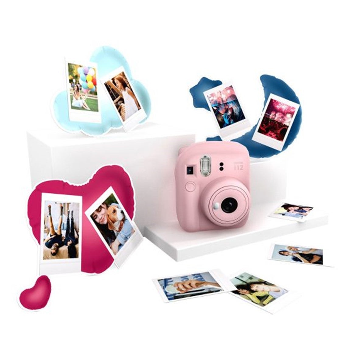 Kit camara fujifilm mini instax 12 color rosa pastel + papel 10 fotos ...