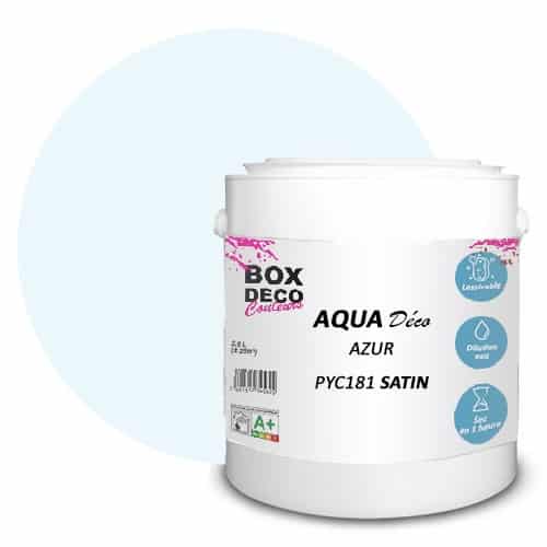 Bleu Azur Peinture murale acrylique aspect satin Aqua Déco - 2,5 L ...
