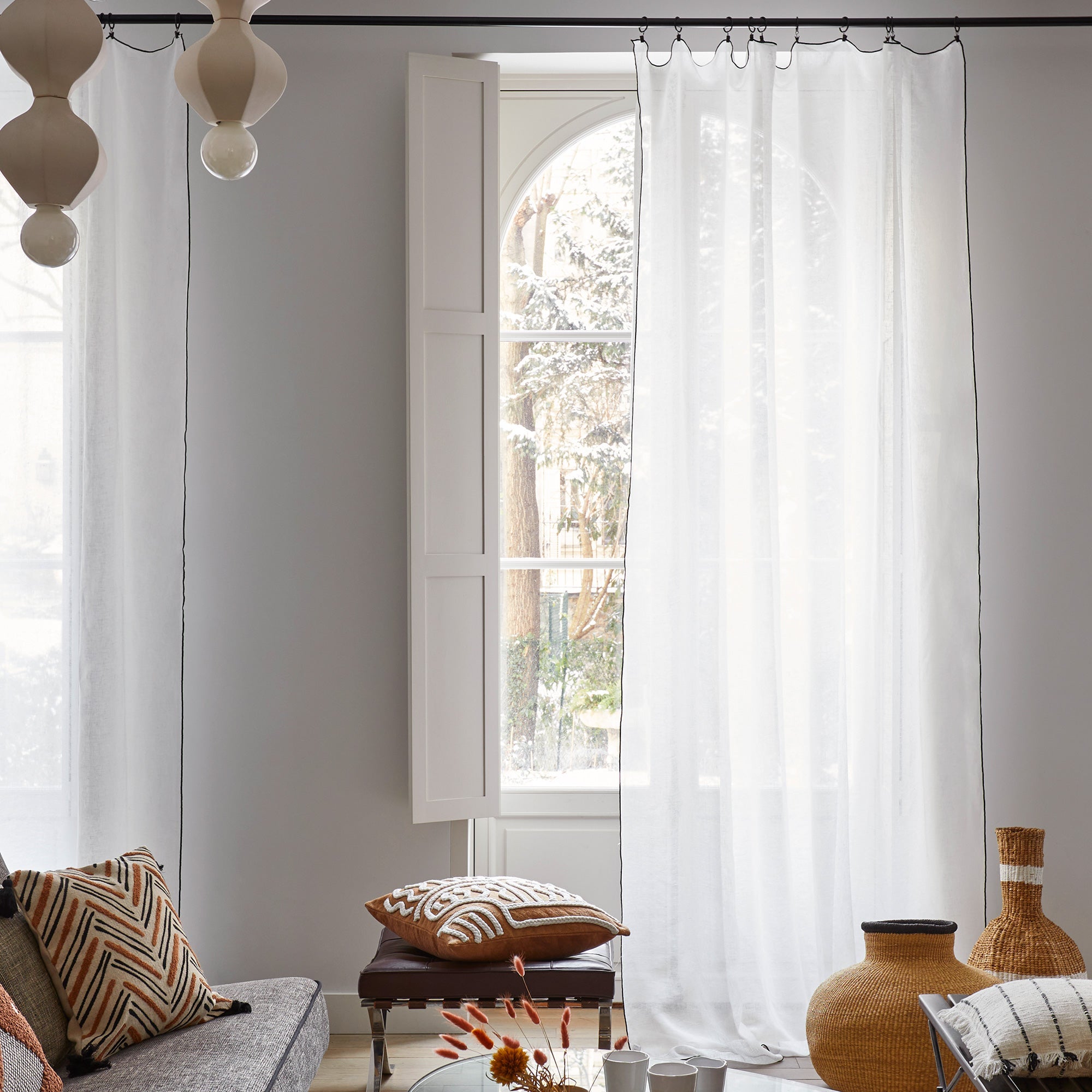 Voilage panneau en Lin lavé SHADOW 145x220 cm | Leroy Merlin