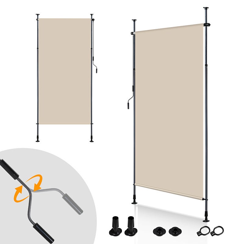 120 x 270 cm Store à pinces Store vertical extérieur extensible ...