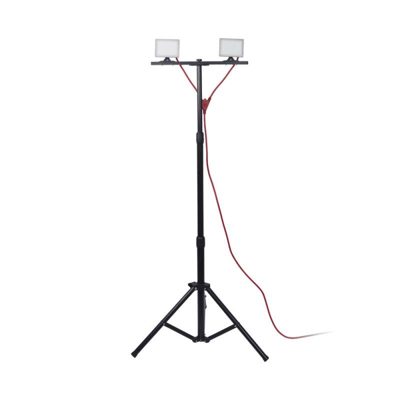 1x Projecteur de Chantier LED sur Pied, Filaire, x2 Projecteurs 20 W ...