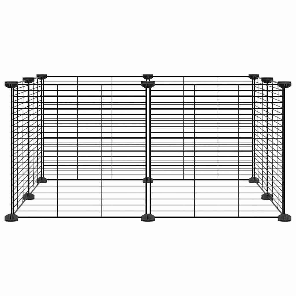 Cage pour animaux de compagnie 8 panneaux en acier noir 35 x 35 cm ...