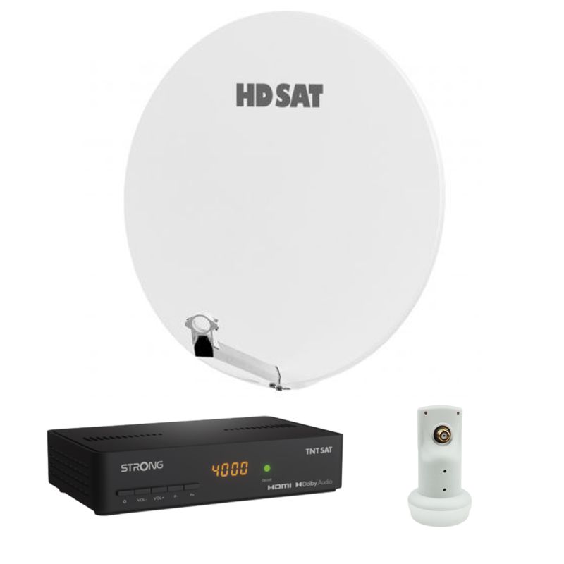 Pack HDSAT Parabole Satellite Fibre Composite Blanche 85cm + LNB Single ...