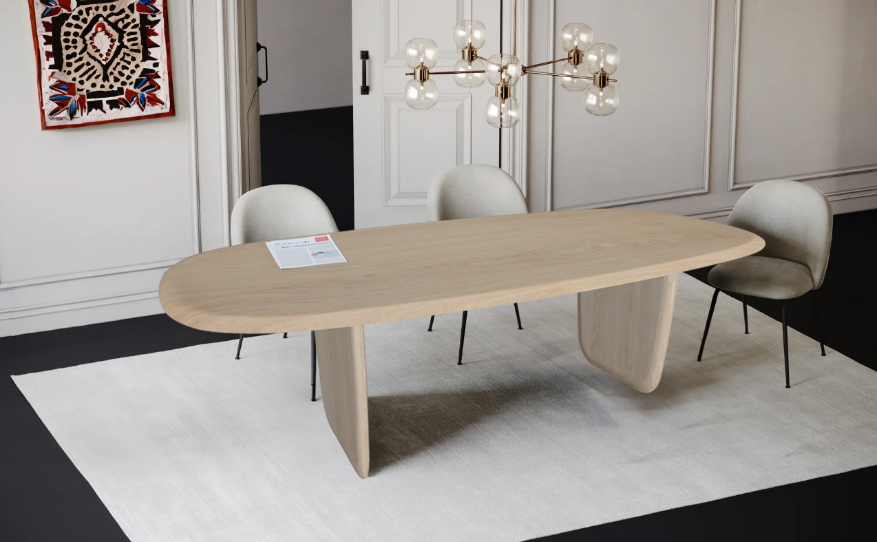 Table ovale Chêne blanchi - 220L x 115P | Leroy Merlin