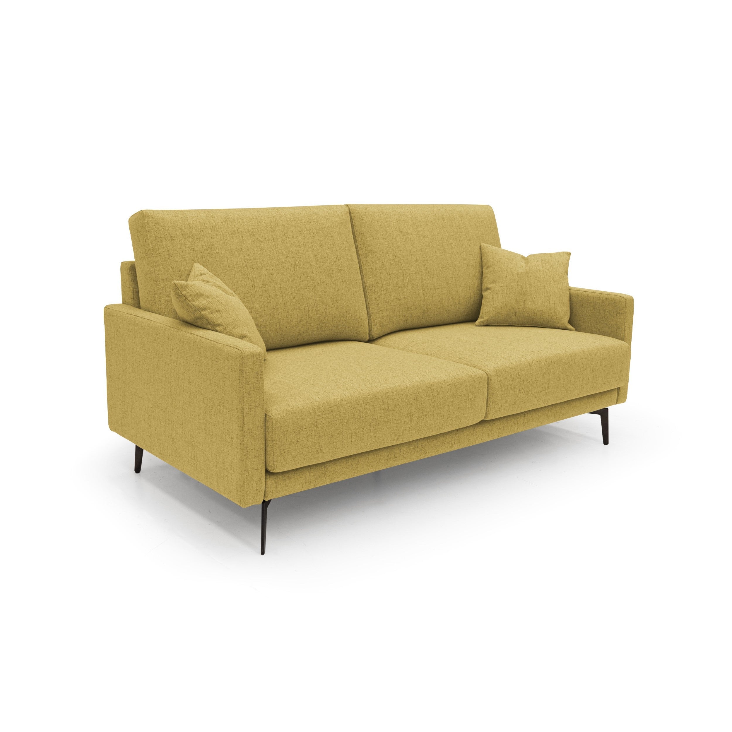 Saturno Sofá moderno en tela suave e impermeable 160 cm Amarillo ...