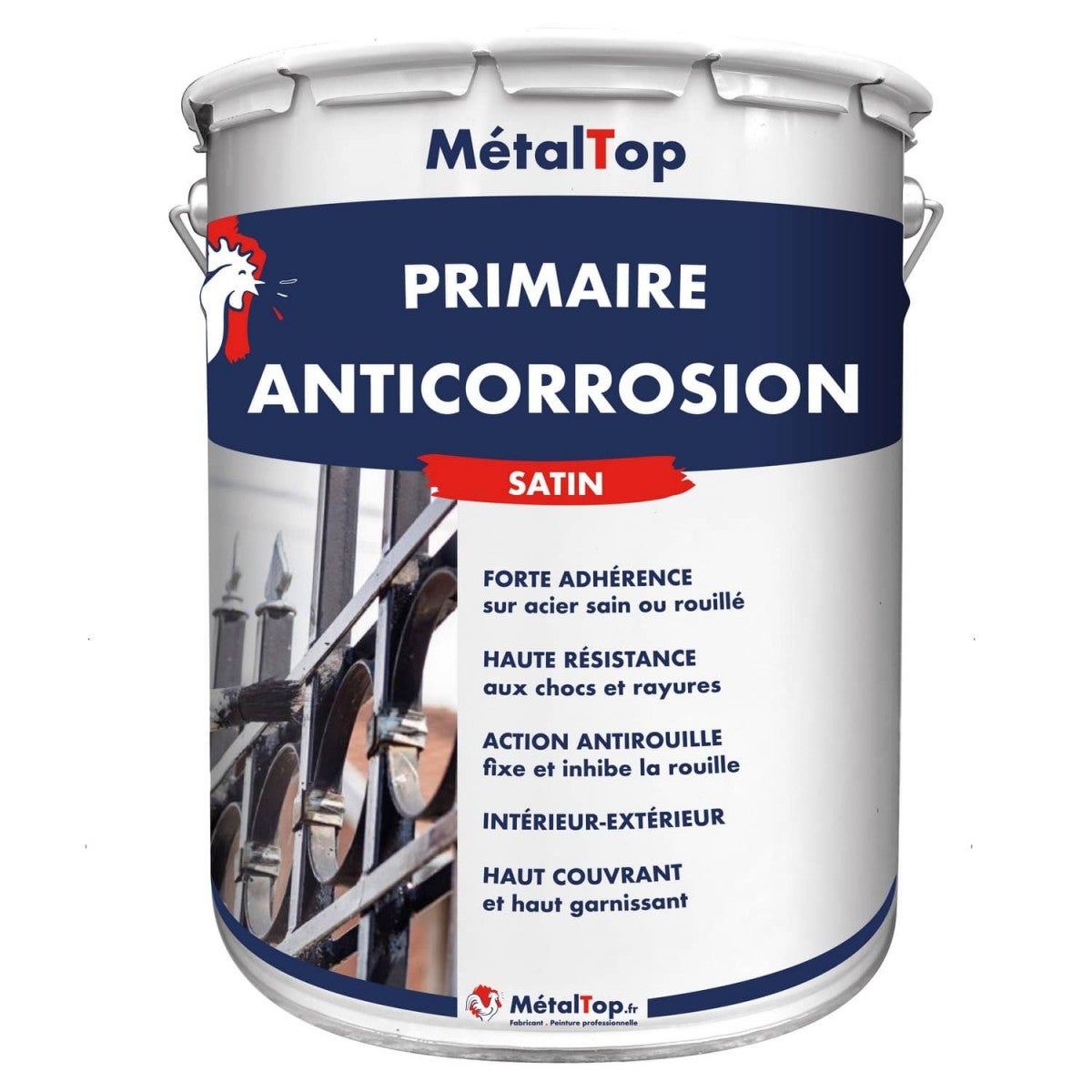 Primaire Anticorrosion - Metaltop - Noir signalisation - RAL 9017 - Pot ...