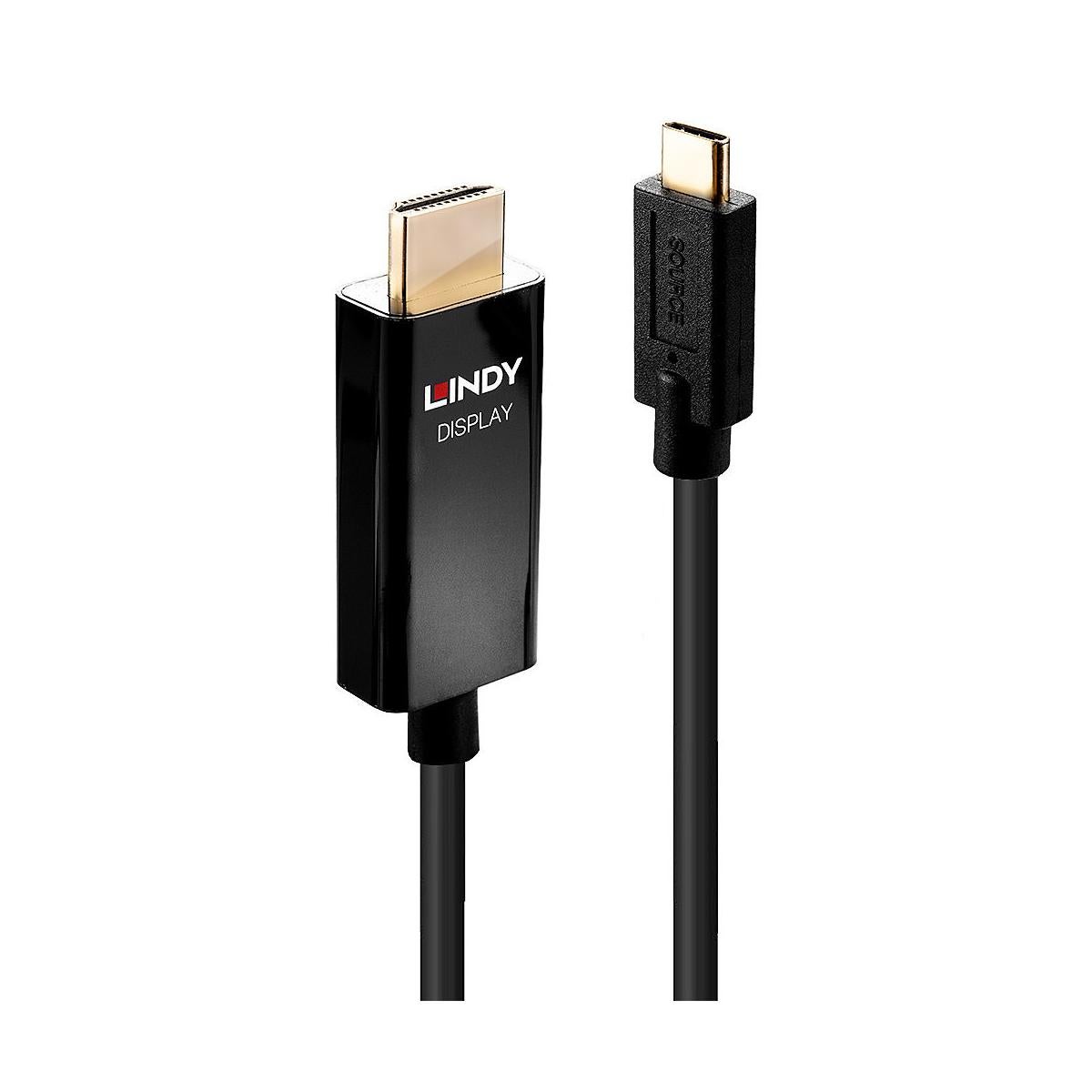 LINDY Cavo Spina USBC, Spina HDMI A 1.00 m Nero 43291 UHD 4K Cavo HDMI ...