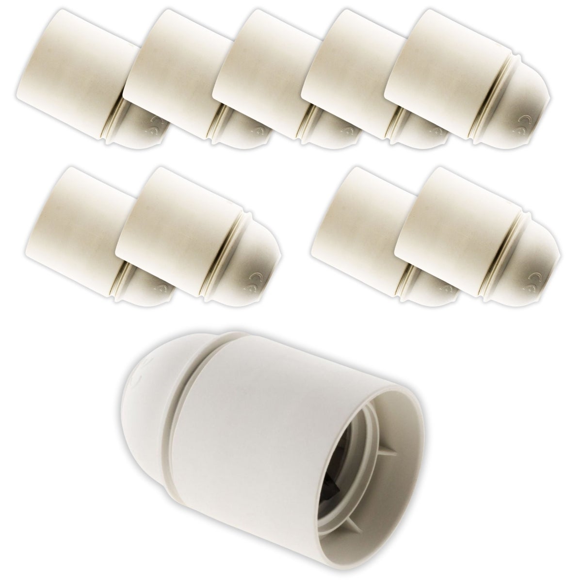 Lot de 10 douilles lisses sans bague E27 - blanc - Zenitech | Leroy Merlin