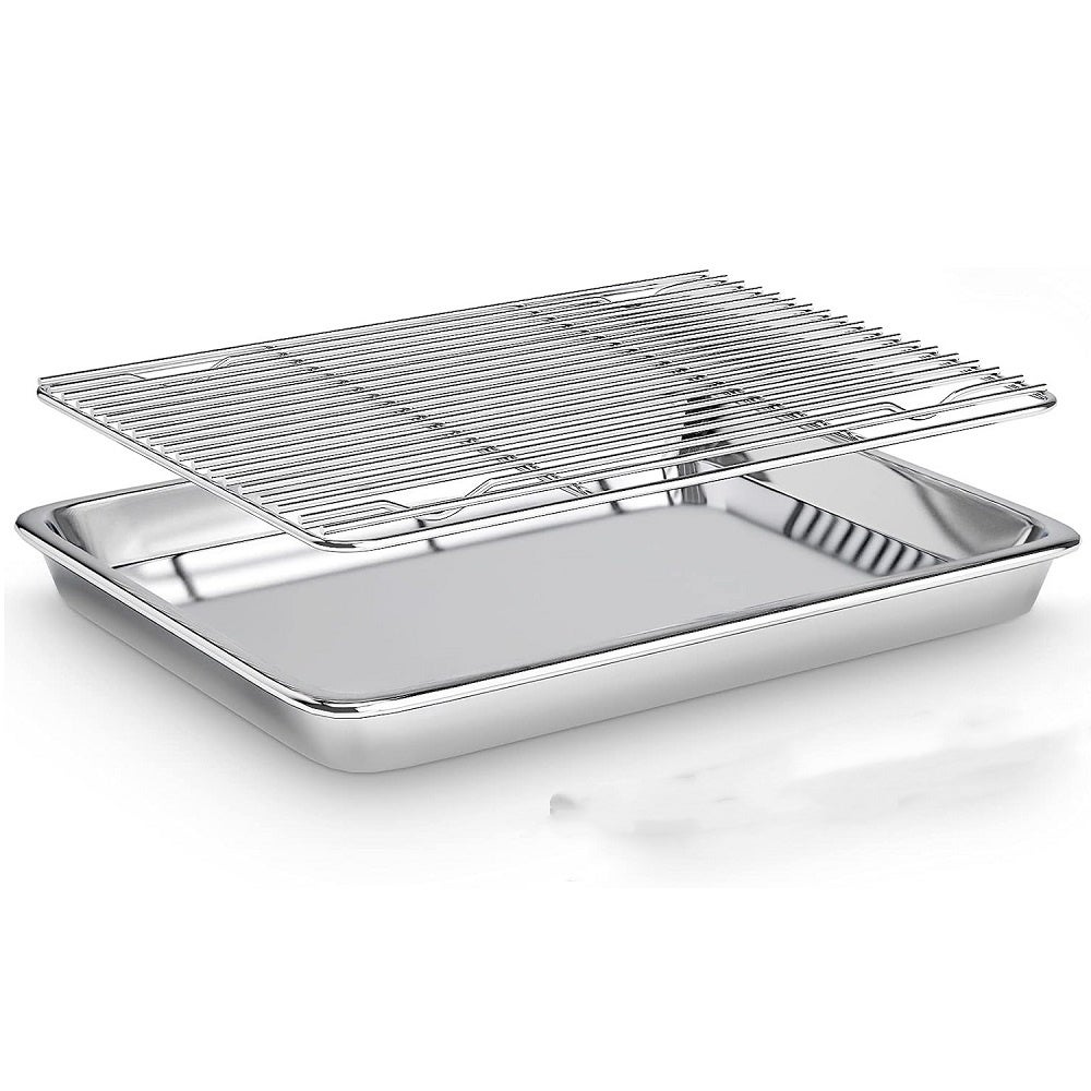 Plaque à Pâtisserie avec Grille en Acier Inoxydable 40x30x2.5CM | Leroy ...