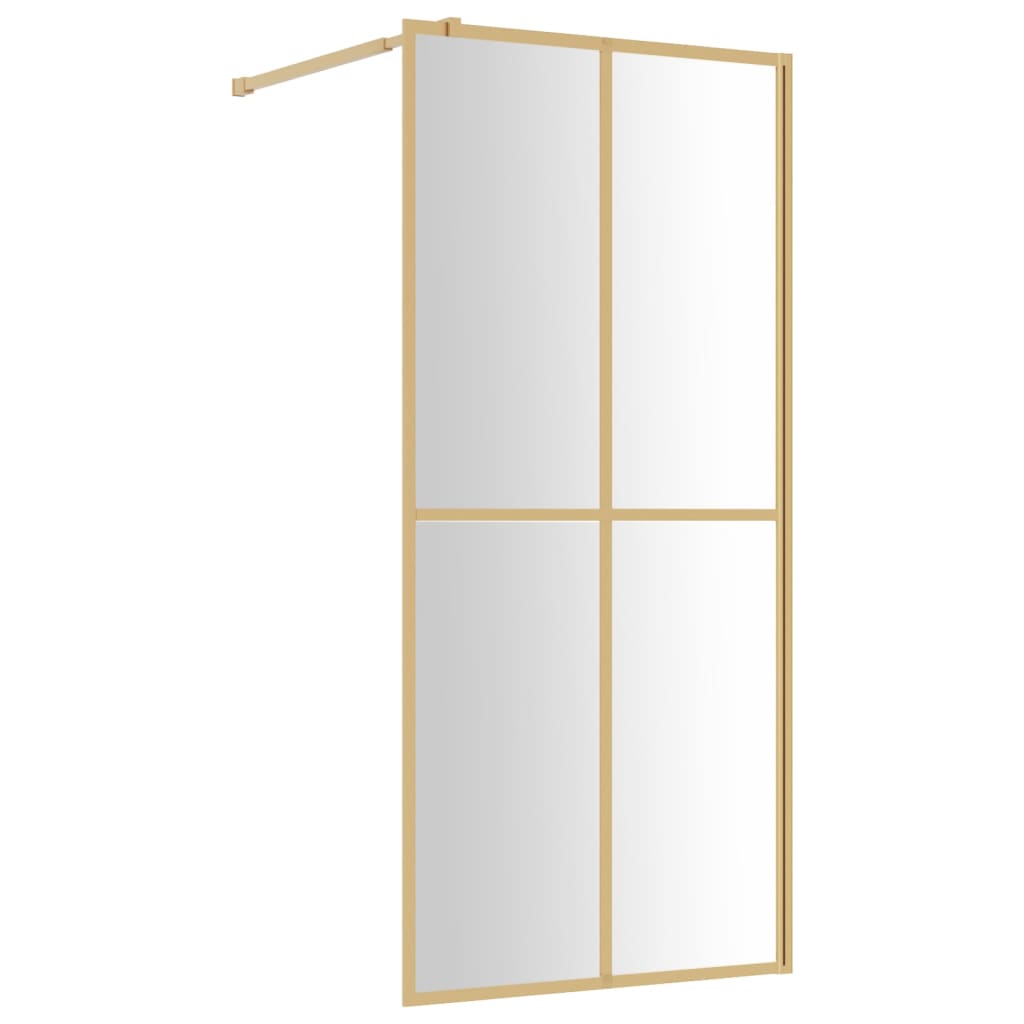 Mampara puerta ducha vidrio transparente ESG dorado 100x195 cm | Leroy ...