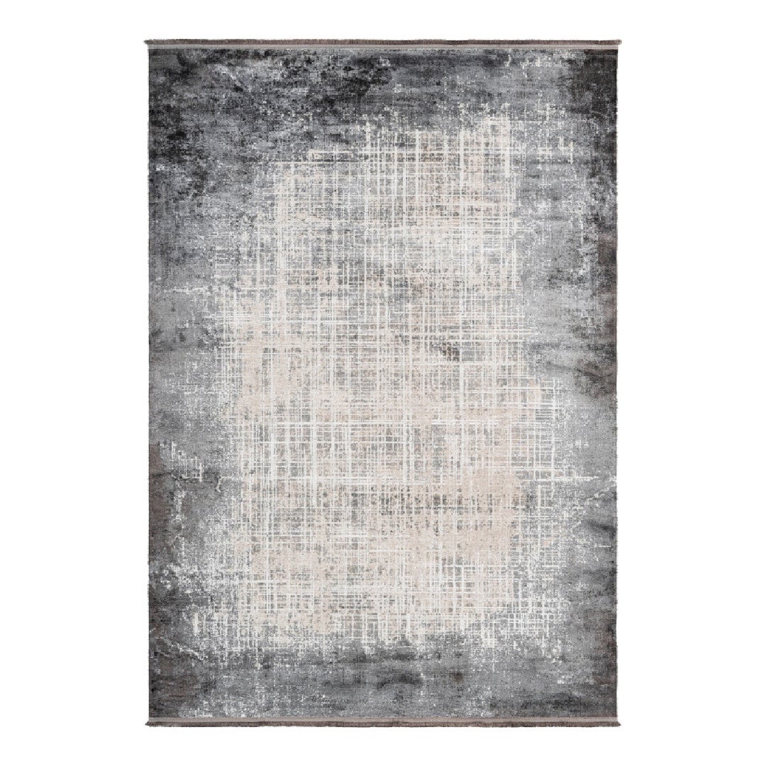 Tapis rayé vintage en viscose Argenté 120x170 ELYSEE | Leroy Merlin