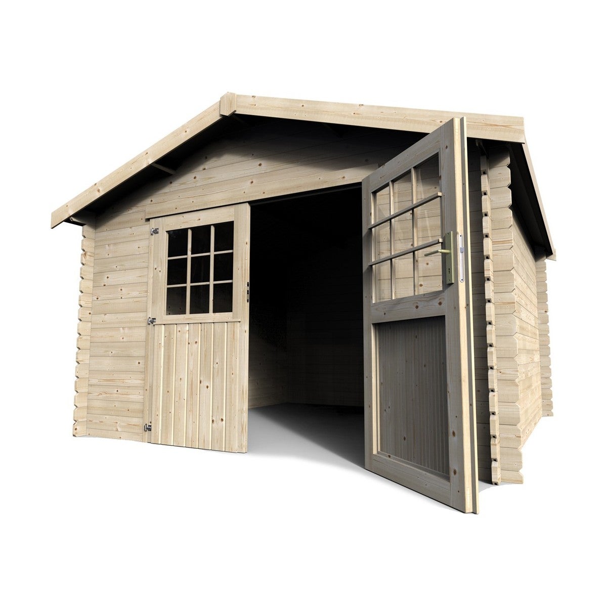 ABRI DE JARDIN BOIS FLOVENE - 9,00 m² - Ep : 28 mm - 3,26x3,26 ...