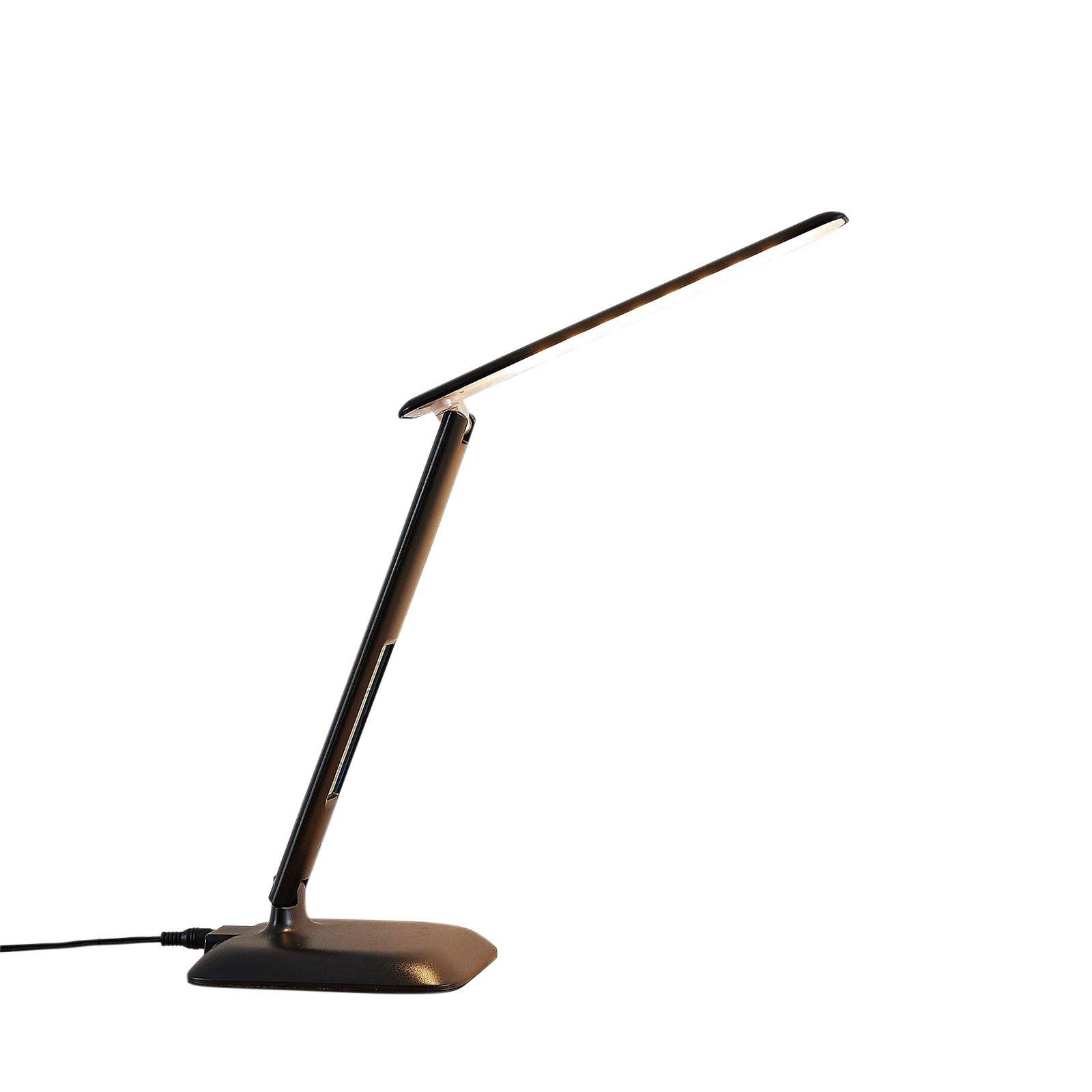 Lindby Ludmilla lampe à poser LED, écran, noir, Lampe de Bureau LED ...