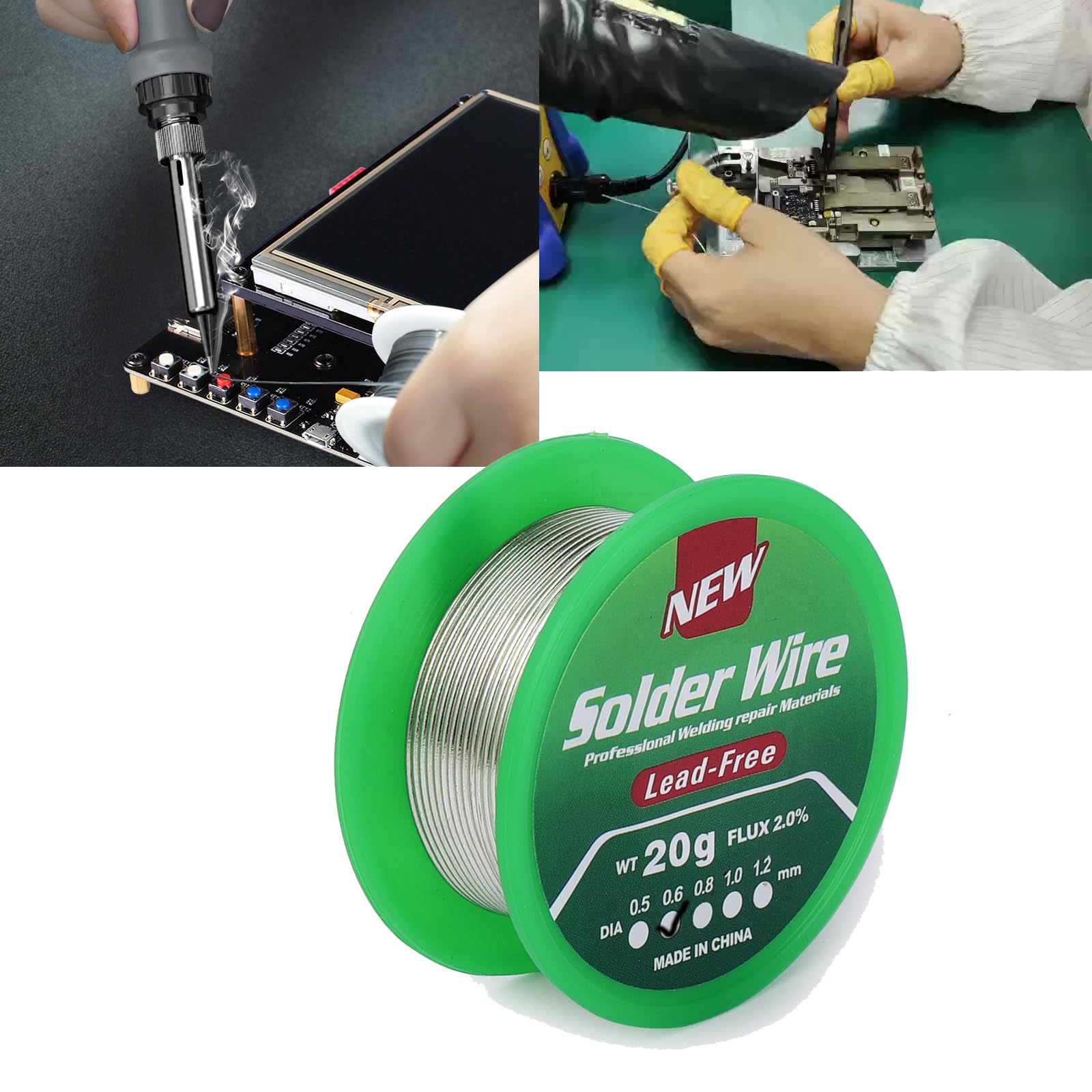 Fil à souder sans plomb, âme fine avec flux de colophane, Sn99,3 %-Cu0 ...