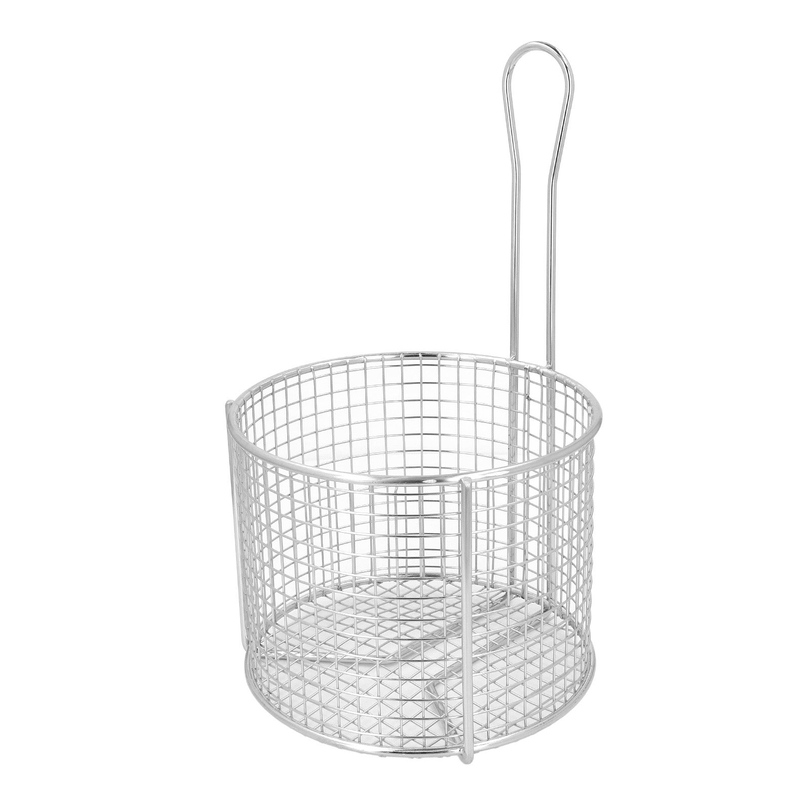 Panier à frites rond réutilisable en acier inoxydable avec poignée ...