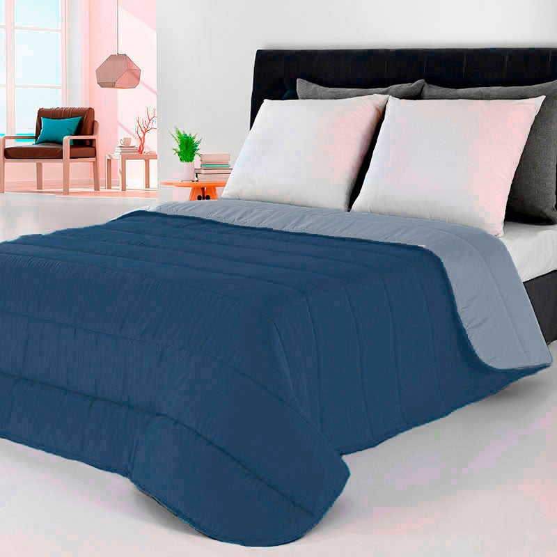 Edredón Verano Reversible Bicolor (Azul/Celeste - 150 cm) RUFINO DÍAZ ...