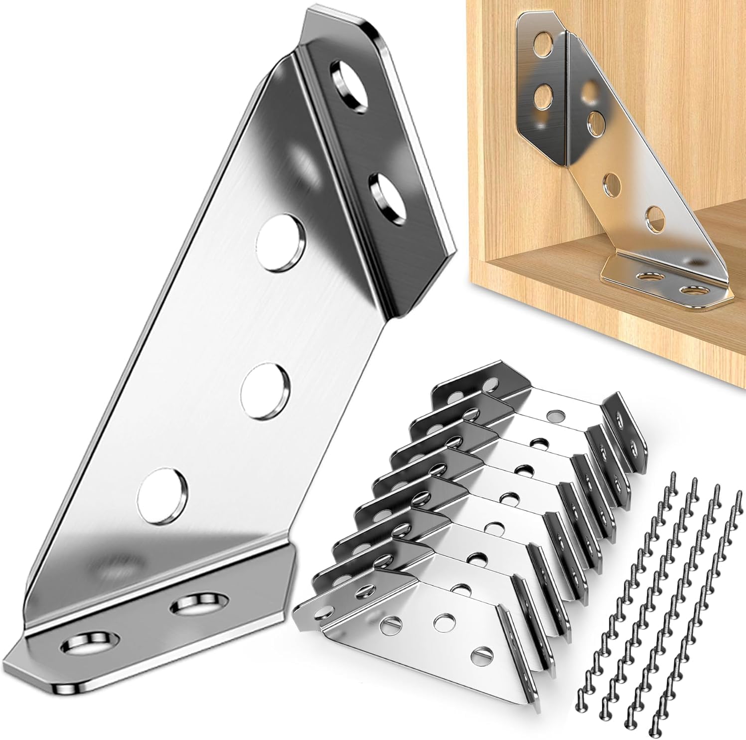 Lot de 12 Connecteurs D'angle, Equerre Fixation Inox, Connecteur Metal ...